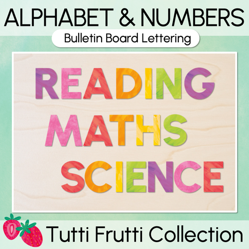 Alphabet & Numbers Bulletin Board Lettering - The Tutti Frutti ...