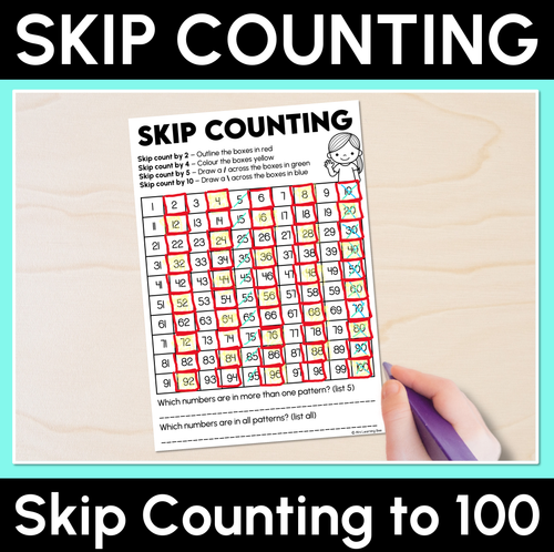 Skip Counting - Skip Counting to 100 - Printables - Mrs Learning Bee