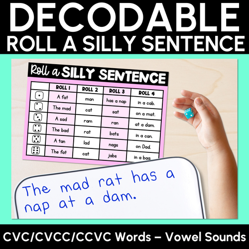 Decodable Sentences with CVC CVCC CCVC Words Sorted By Vowel Sounds ...