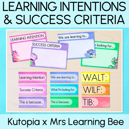Learning Intentions & Success Criteria - LISC Posters - The Kutopia ...
