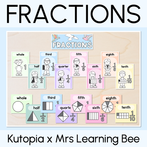 FRACTIONS POSTERS - The Brentos Collection - Mrs Learning Bee