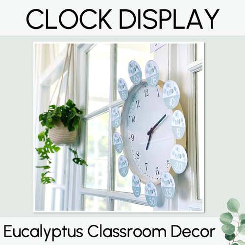 Clock Display - The Eucalyptus Edit - Eucalyptus Classroom Decor