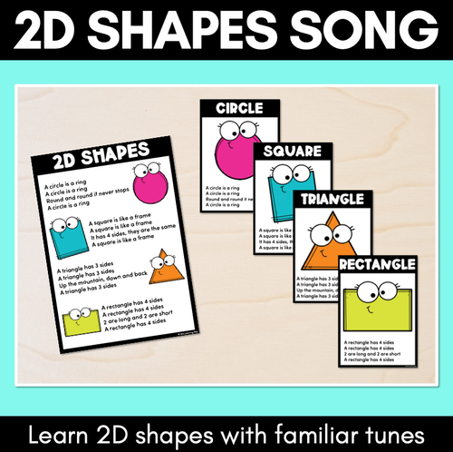 2D Shapes Poems and Song Posters - Mrs Learning Bee