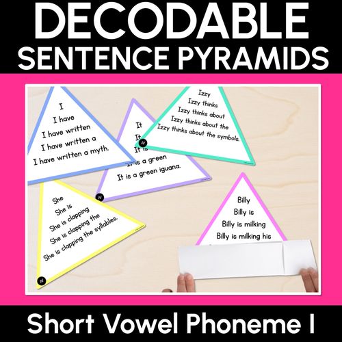 SHORT VOWEL PHONEME I WORDS - Decodable Sentence Pyramids - Phonics Fluency