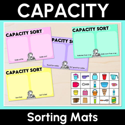 Capacity Sorting Mats – Colour Version - Mrs Learning Bee