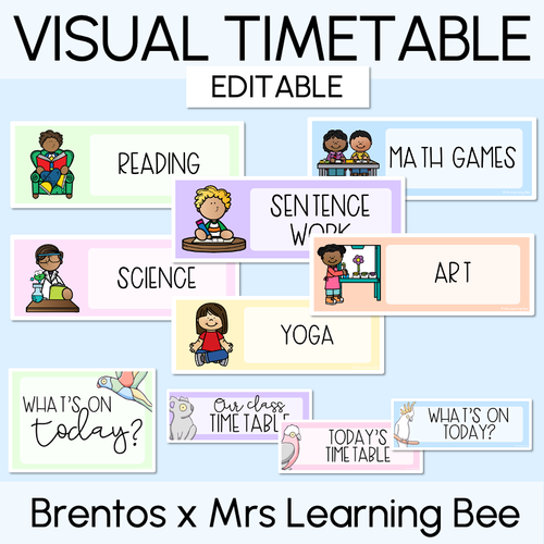 Editable Visual Timetable - The Brentos Collection - Mrs Learning Bee