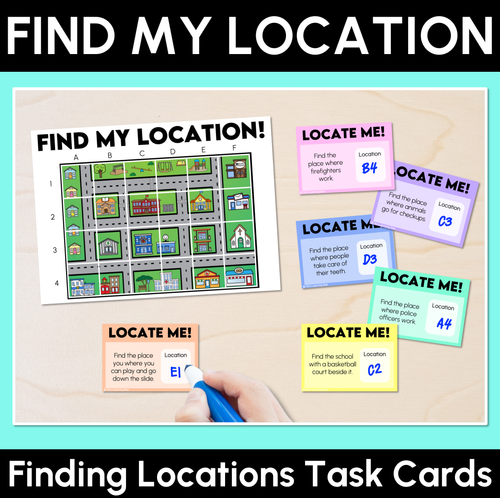 Find My Location - Finding Locations Task Cards - Mrs Learning Bee