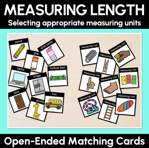 Measuring Length - Open-ended Matching Cards for Informal Units - Mrs ...