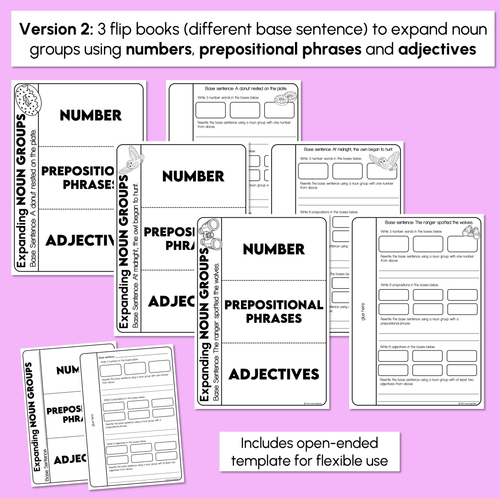 Expanding Noun Groups Flip Book Activity - Mrs Learning Bee