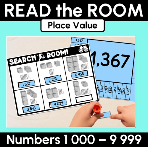 Read the Room - Numbers 1000 - 9999 Place Value - Mrs Learning Bee