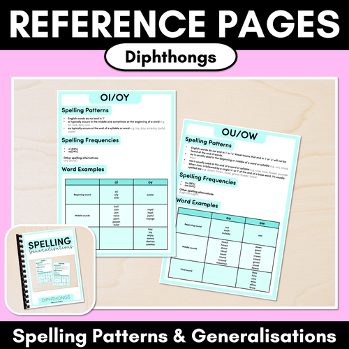 Spelling Generalisations for Diphthongs - Spelling Cheat Sheets ...