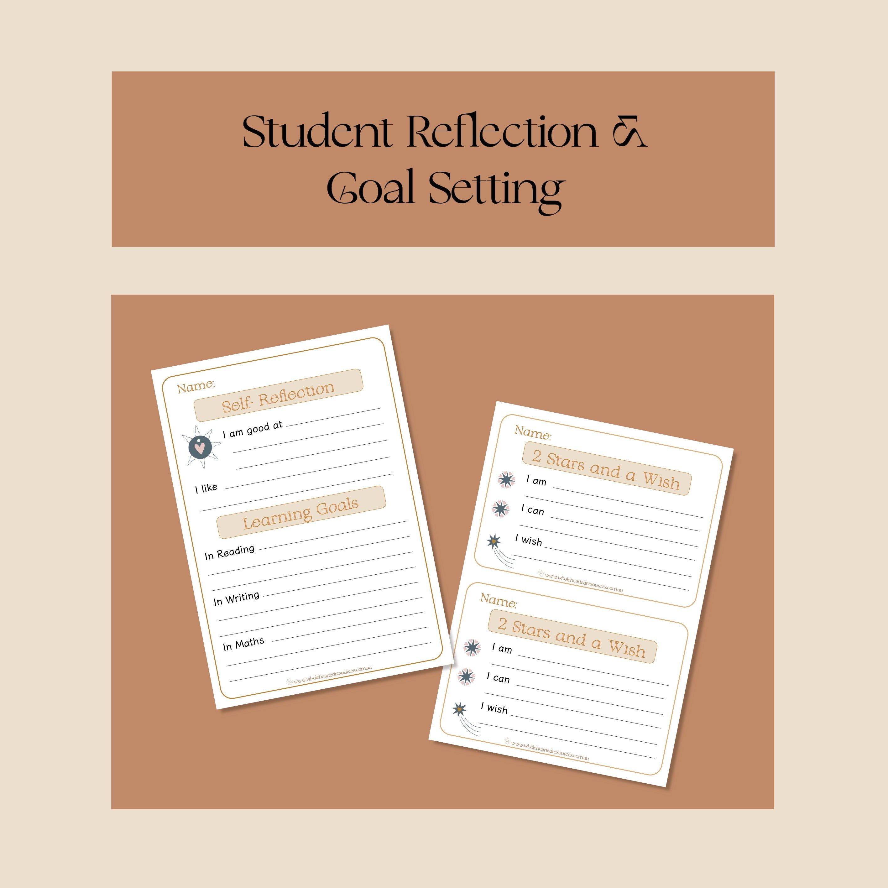 Student Reflection and Goal Setting Cards - Mrs Learning Bee
