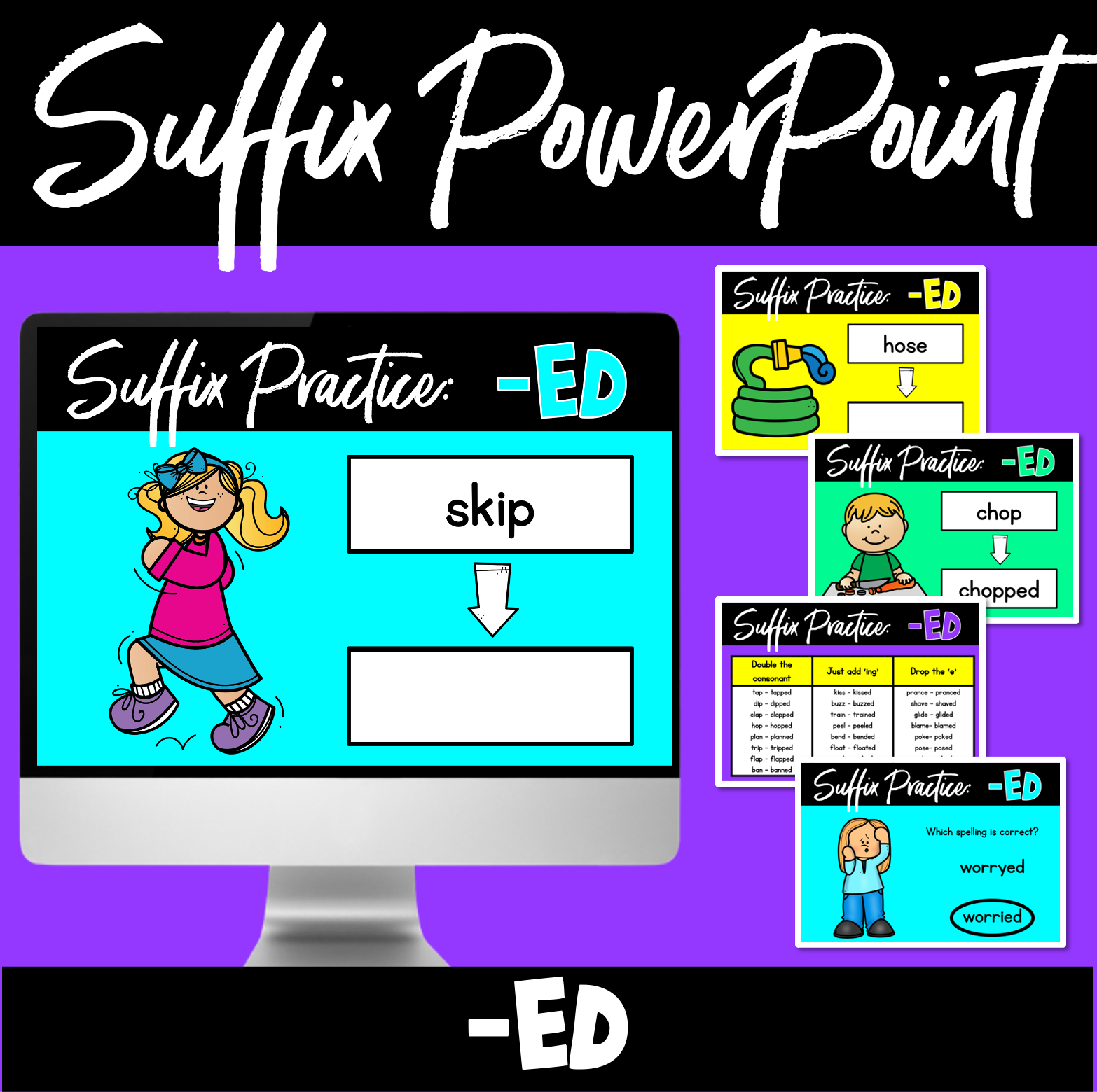 Adding ED - Suffix Rule PowerPoint - Mrs Learning Bee