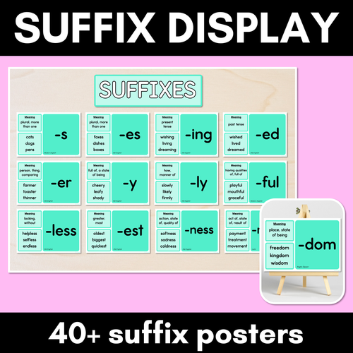 SUFFIX DISPLAY - Suffix Posters with meaning, word origin & examples ...