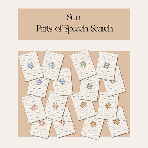 Sun Parts of Speech Search - Mrs Learning Bee