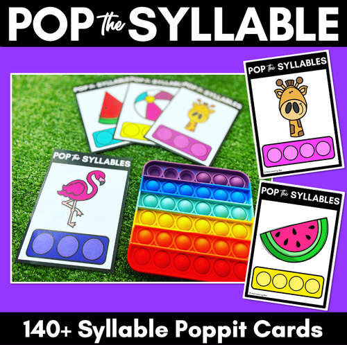 Syllable Poppit Task Cards - Mrs Learning Bee