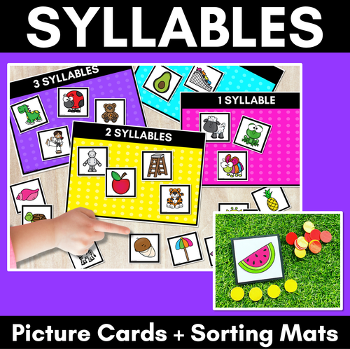 Syllable Picture Cards & Syllable Sorting Mats - Mrs Learning Bee