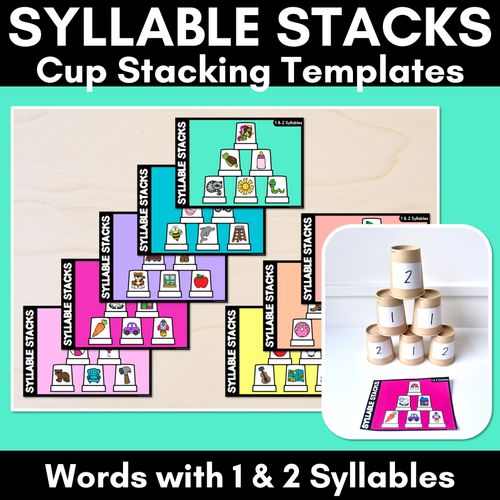 SYLLABLE STACKS - Syllable Games for 1 and 2 SYLLABLES - Mrs Learning Bee