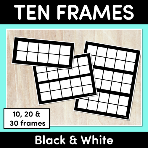 Ten Frame Templates- Black & White - Mrs Learning Bee