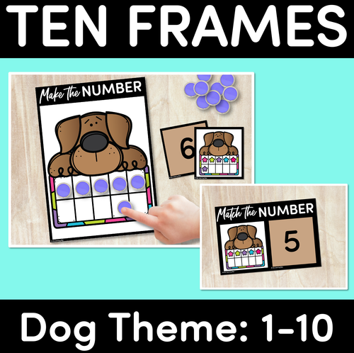 Ten Frames with BROWN DOGS: Numbers 1-10 - Mrs Learning Bee