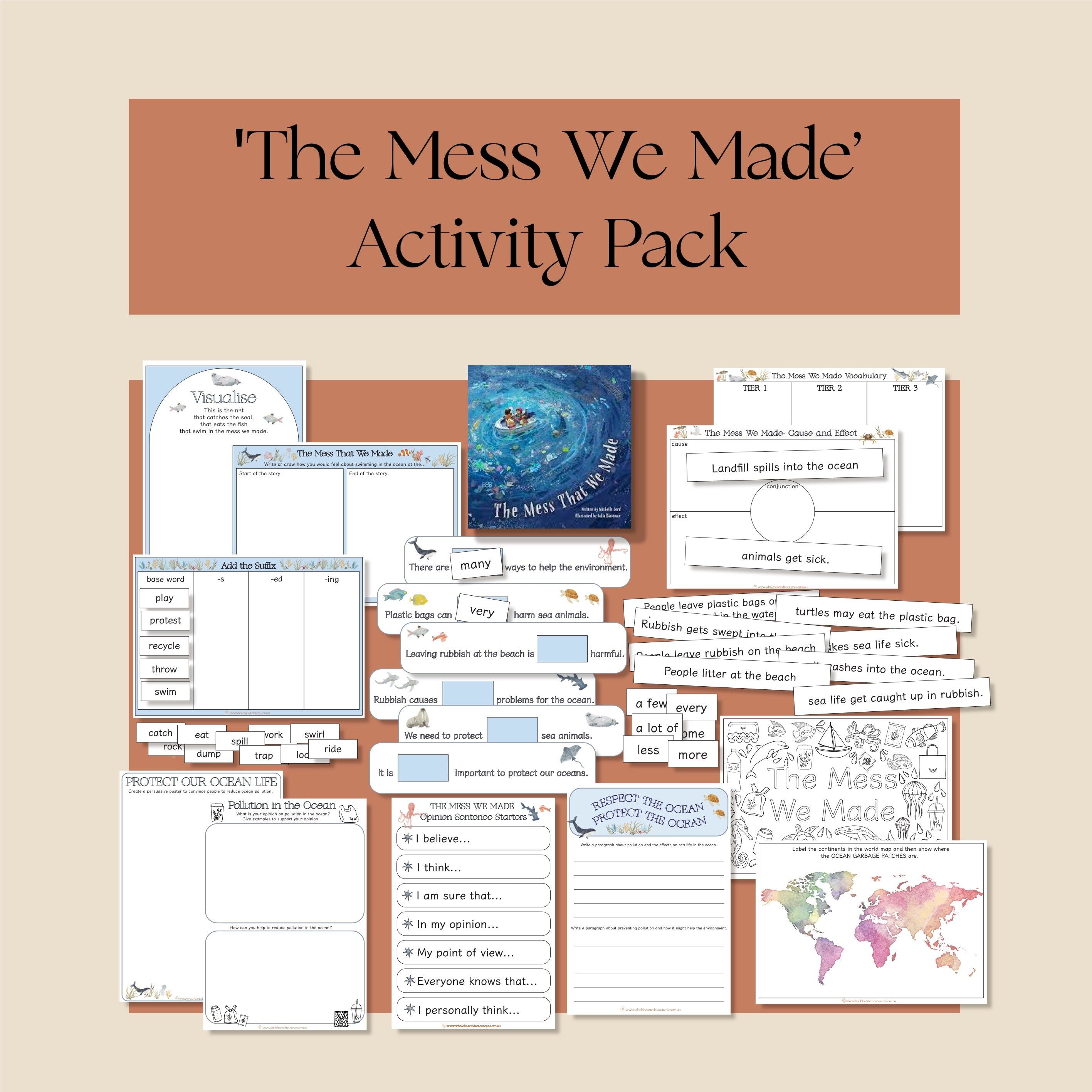 'The Mess We Made' Activity Pack - Mrs Learning Bee