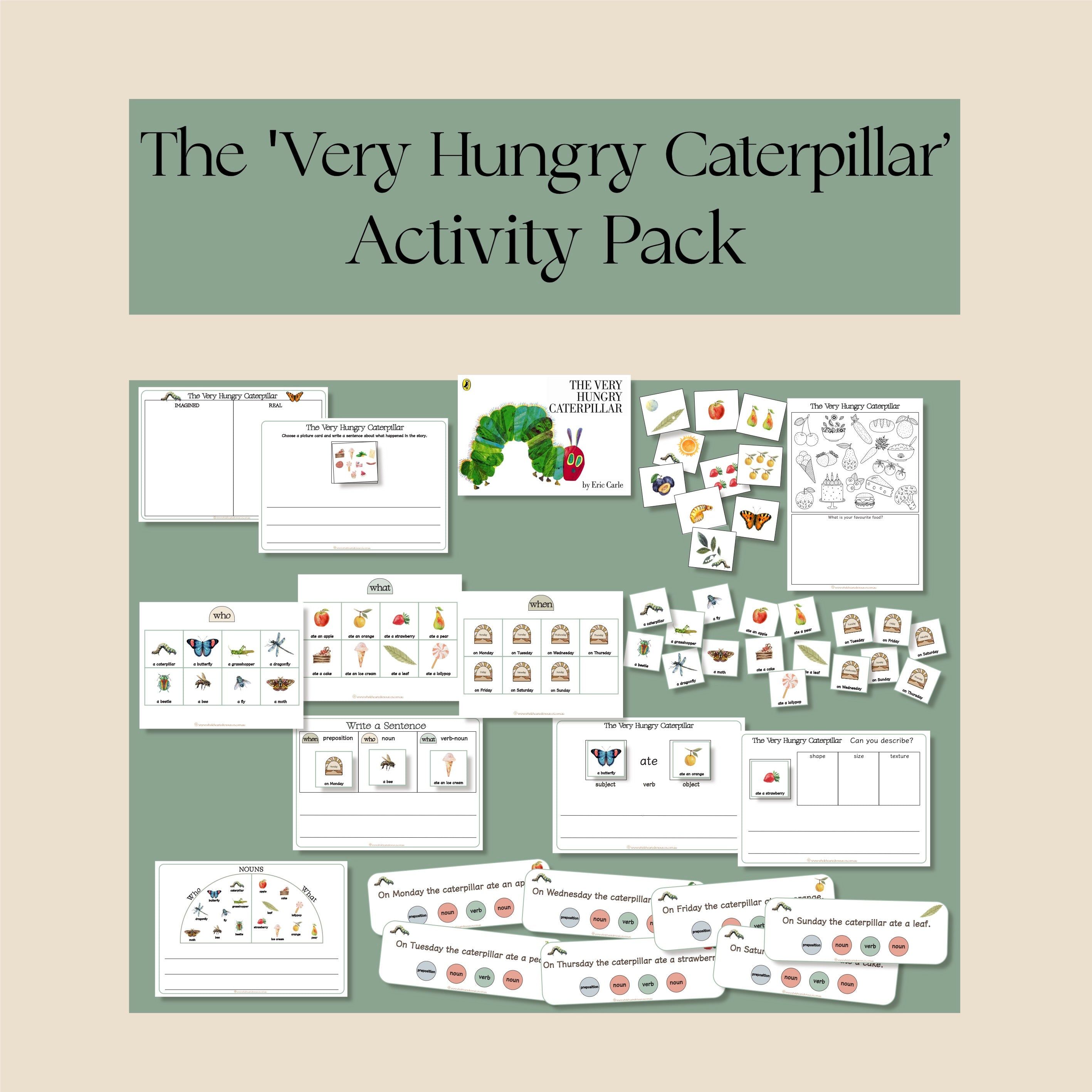 'The Very Hungry Caterpillar' Activity Pack - Mrs Learning Bee