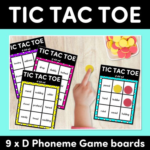 TIC TAC TOE GAME for Consonant Phoneme D, DD, ED - No Prep Phonics Game ...