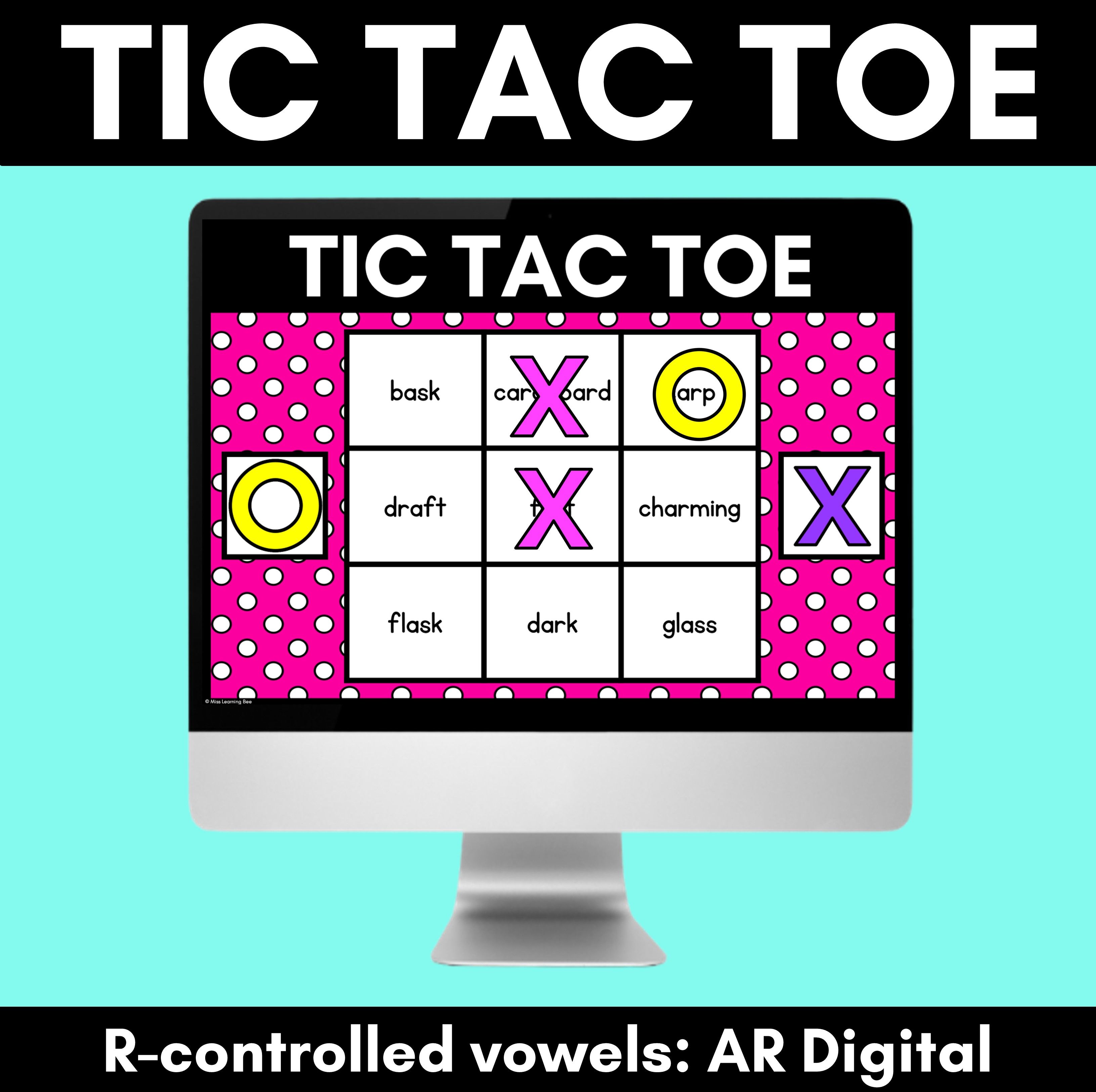 DIGITAL TIC TAC TOE for R-Controlled AR A - Phonics Activity for PowerPoint - Mrs Learning Bee