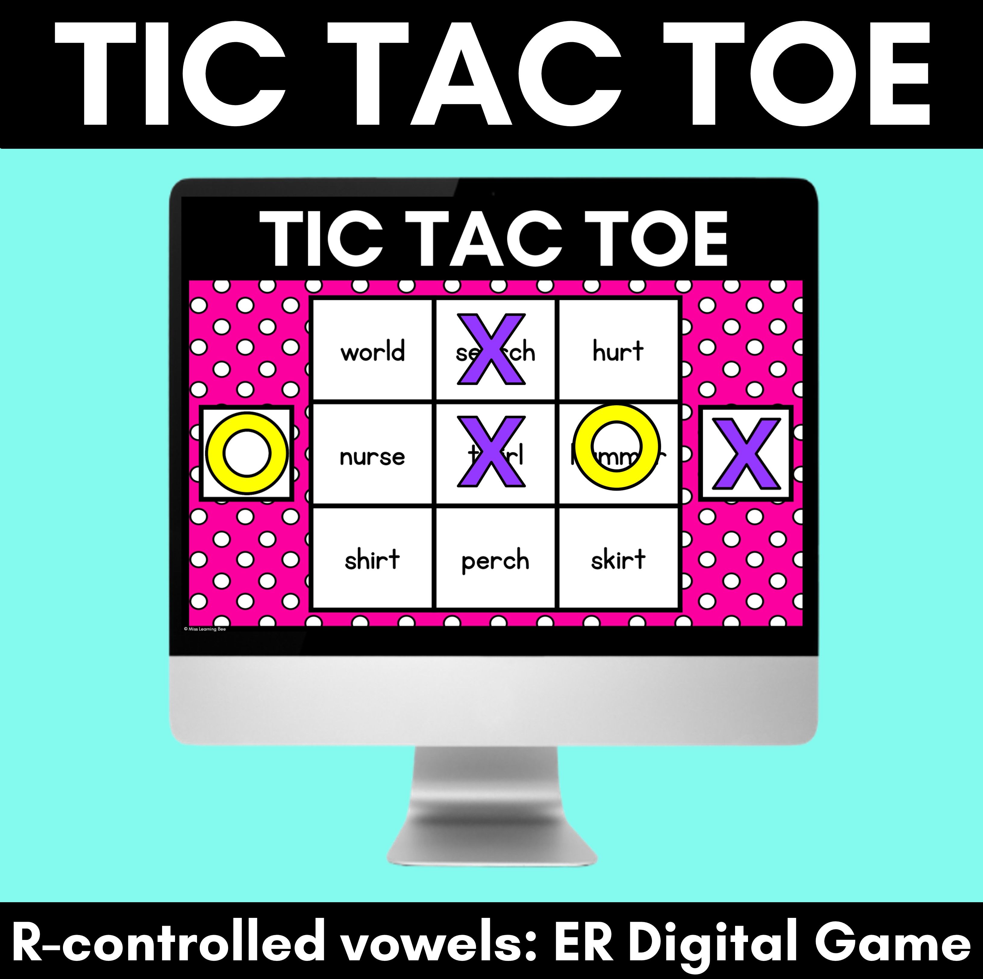 DIGITAL TIC TAC TOE for R-Controlled ER - Phonics Activity for ...