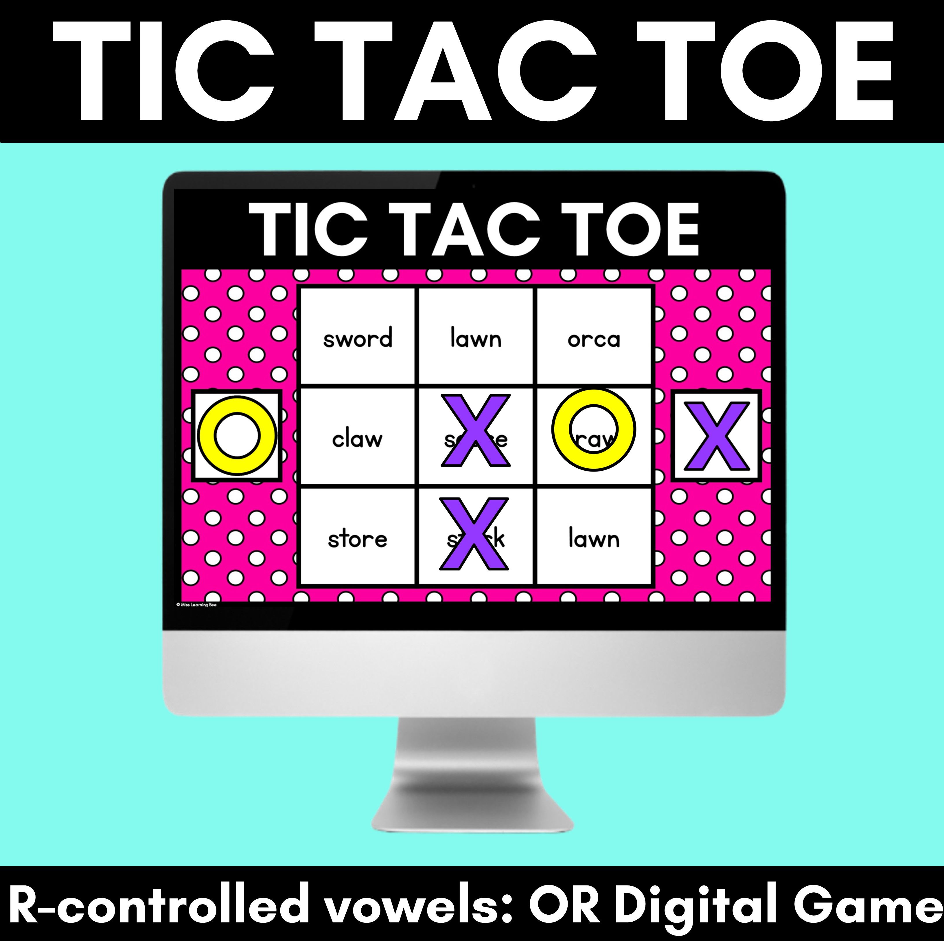DIGITAL TIC TAC TOE for R-Controlled OR AW ORE - Phonics Activity for ...