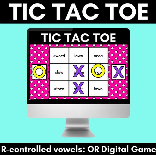 DIGITAL TIC TAC TOE for R-Controlled OR AW ORE - Phonics Activity for ...