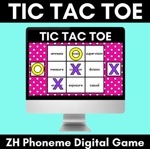DIGITAL TIC TAC TOE for Consonant Phoneme ZH, SI, S - Phonics Activity ...