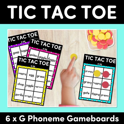 TIC TAC TOE GAME for Consonant Phoneme G, GG - No Prep Phonics Game ...