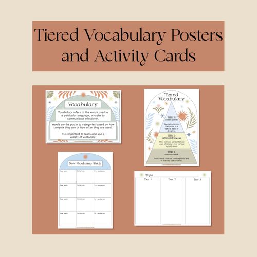 Tiered Vocabulary Posters and Activity Cards - Mrs Learning Bee