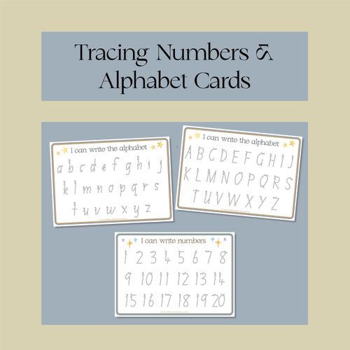 Tracing Numbers and Alphabet Cards - Mrs Learning Bee