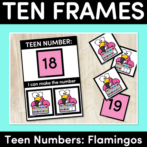 Ten Frames with FLAMINGOS: Teen Numbers 11-20 - Mrs Learning Bee