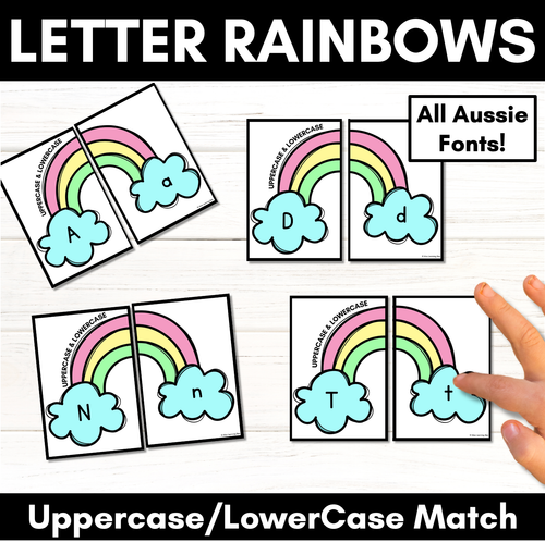 Uppercase and Lowercase Letter Matching Rainbows - Mrs Learning Bee