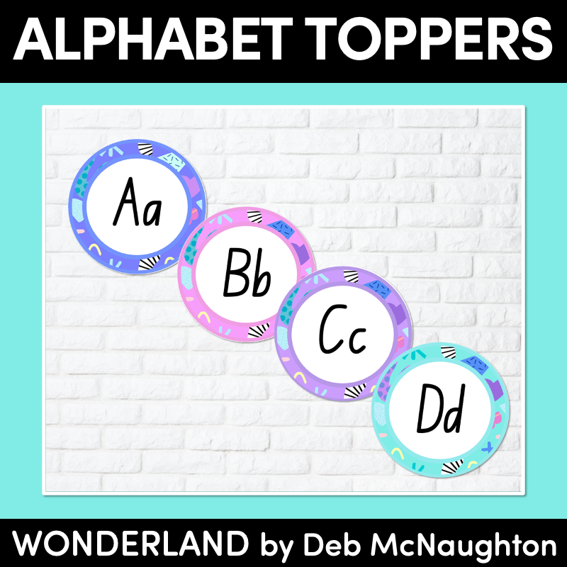 ALPHABET TOPPERS - The Wonderland Collection - Mrs Learning Bee