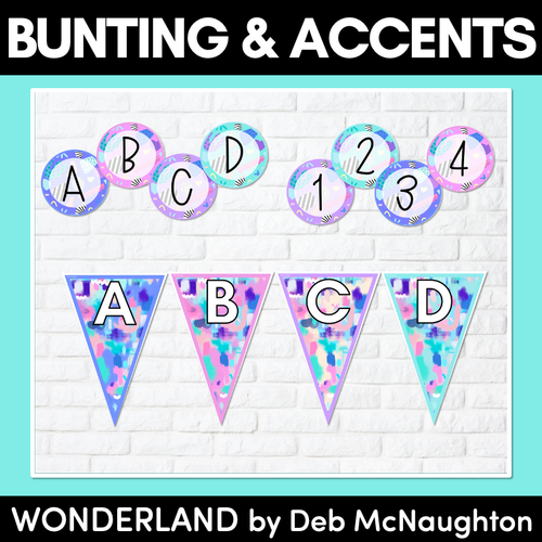 BUNTING & ACCENTS - Alphabet + Numbers - The Wonderland Collection ...