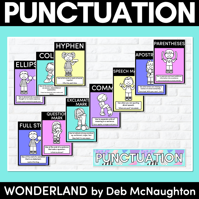 PUNCTUATION POSTERS - The Wonderland Collection - Mrs Learning Bee