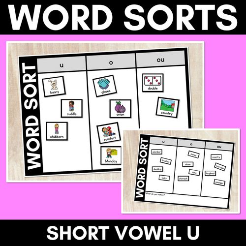 SHORT VOWEL U WORD SORT - Mrs Learning Bee