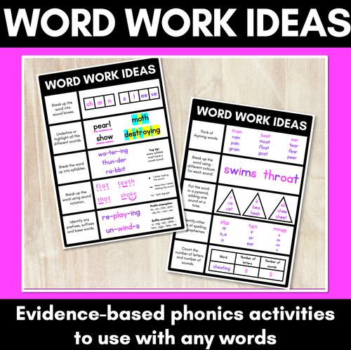 EVIDENCE-BASED WORD WORK ACTIVITIES - Mrs Learning Bee