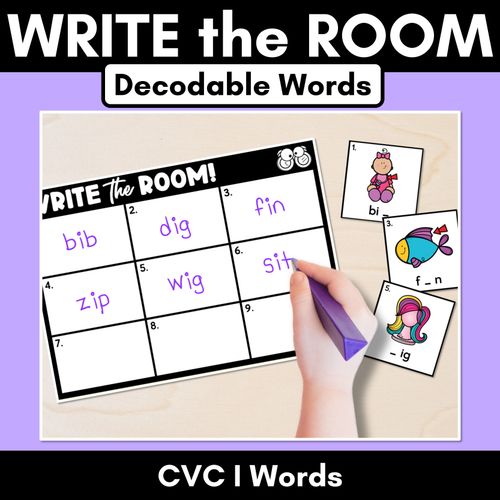 WRITE THE ROOM - Decodable Words Phonics Activity - CVC I Words - Mrs ...