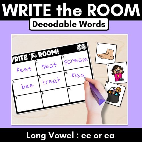 WRITE THE ROOM - Decodable Words Phonics Activity - LONG EE and EA ...