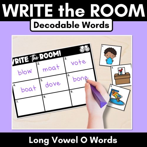 WRITE THE ROOM - Decodable Words Phonics Activity - LONG VOWEL O Words