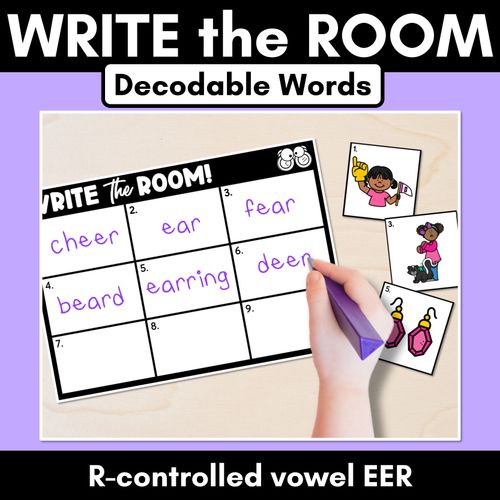 WRITE THE ROOM - Decodable Words Phonics Activity - R-Controlled Vowel ...