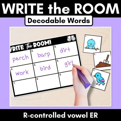 WRITE THE ROOM - Decodable Words Phonics Activity - R-Controlled Vowel ...